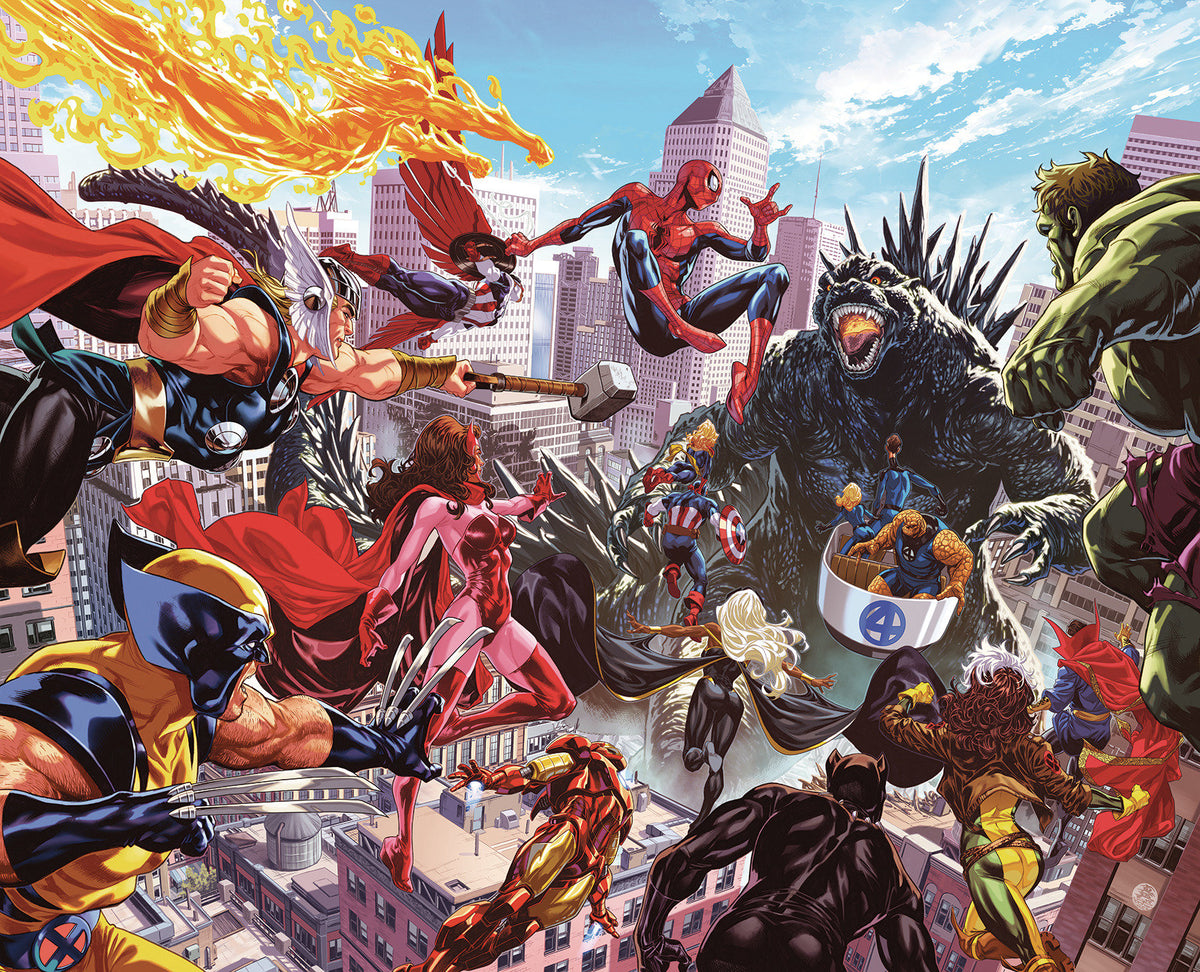 GODZILLA DESTROYS THE MARVEL UNIVERSE #1 1:100 MARK BROOKS VIRGIN VARI ...