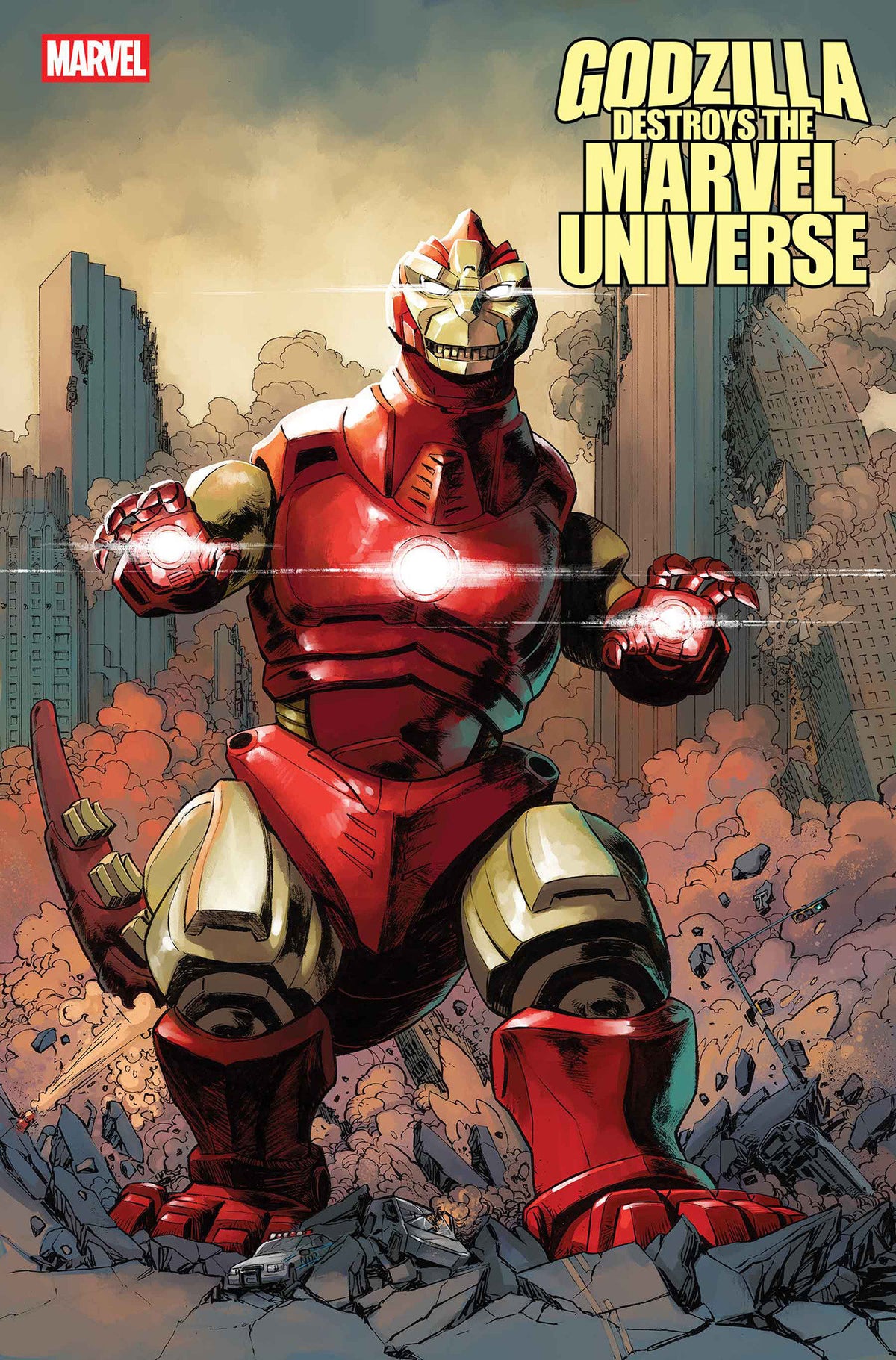 GODZILLA DESTROYS THE MARVEL UNIVERSE #3 DAVE WACHTER MARVELIZED IRON ...